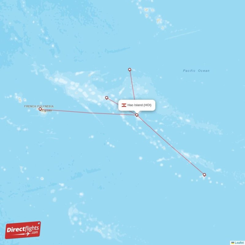 Direct flights to Hao Island - HOI, French Polynesia - Directflights.com
