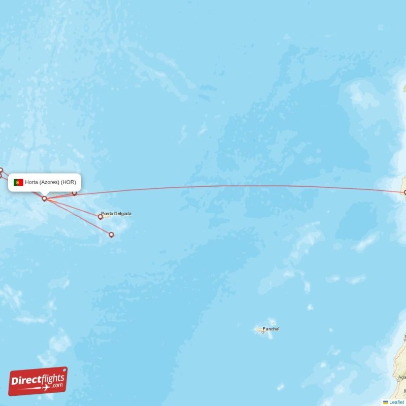Direct flights to Horta (Azores) - HOR, Portugal - Directflights.com
