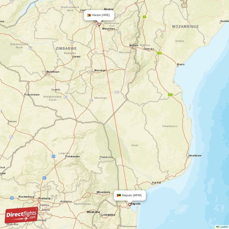 Direct flights from Harare to Maputo, HRE to MPM non-stop ...