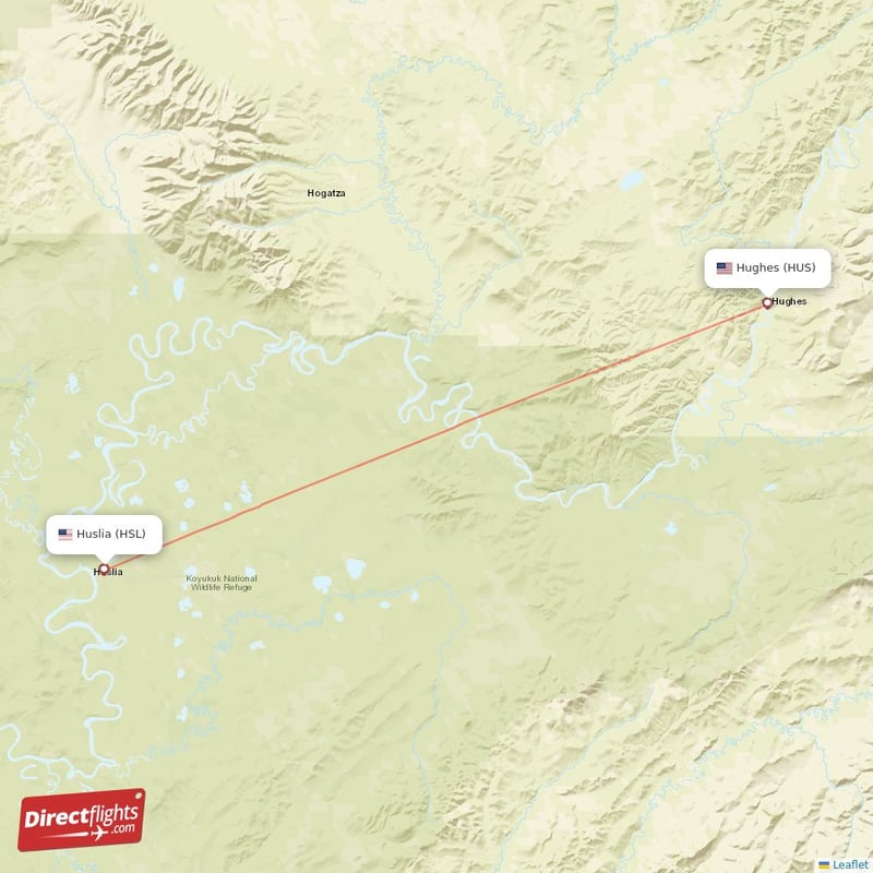 Direct flights from Huslia to Hughes, HSL to HUS non-stop ...