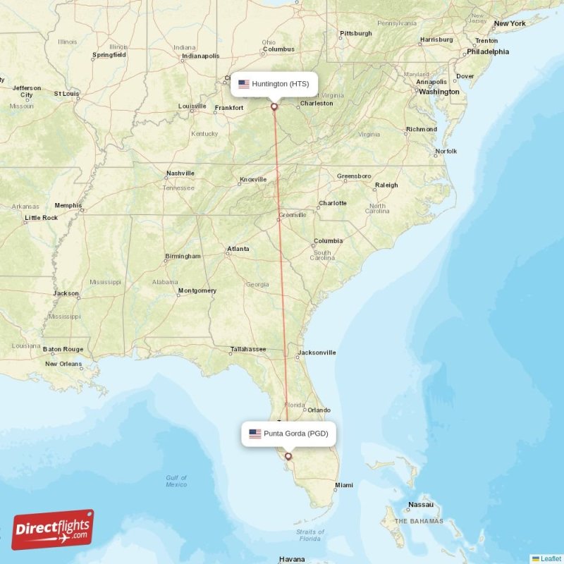 Direct flights from Huntington to Punta Gorda, HTS to PGD non-stop ...
