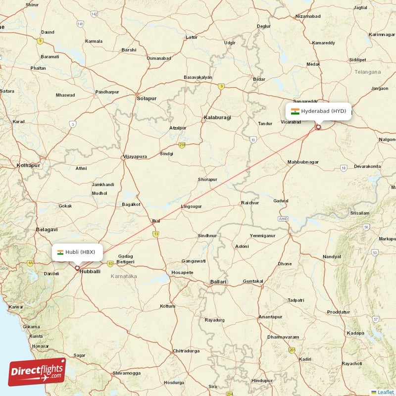 Direct flights from Hyderabad to Hubli, HYD to HBX non-stop ...