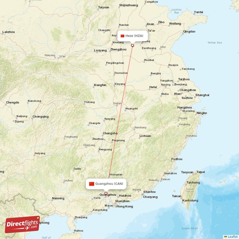 Direct flights from Heze to Guangzhou, HZA to CAN non-stop ...