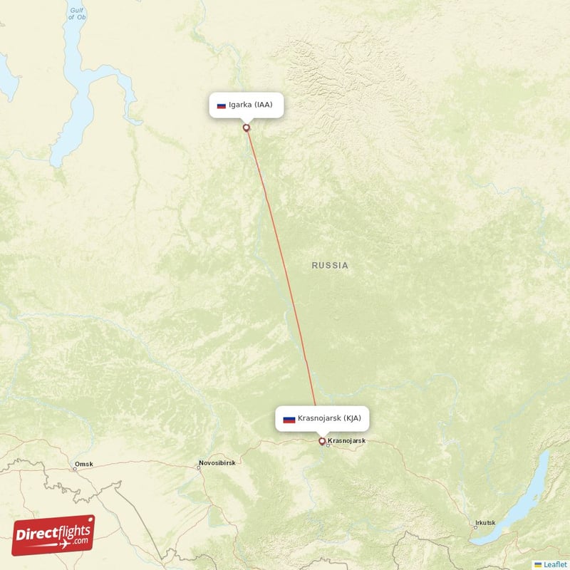 Direct flights from Igarka - 1 destinations - IAA, Russia ...