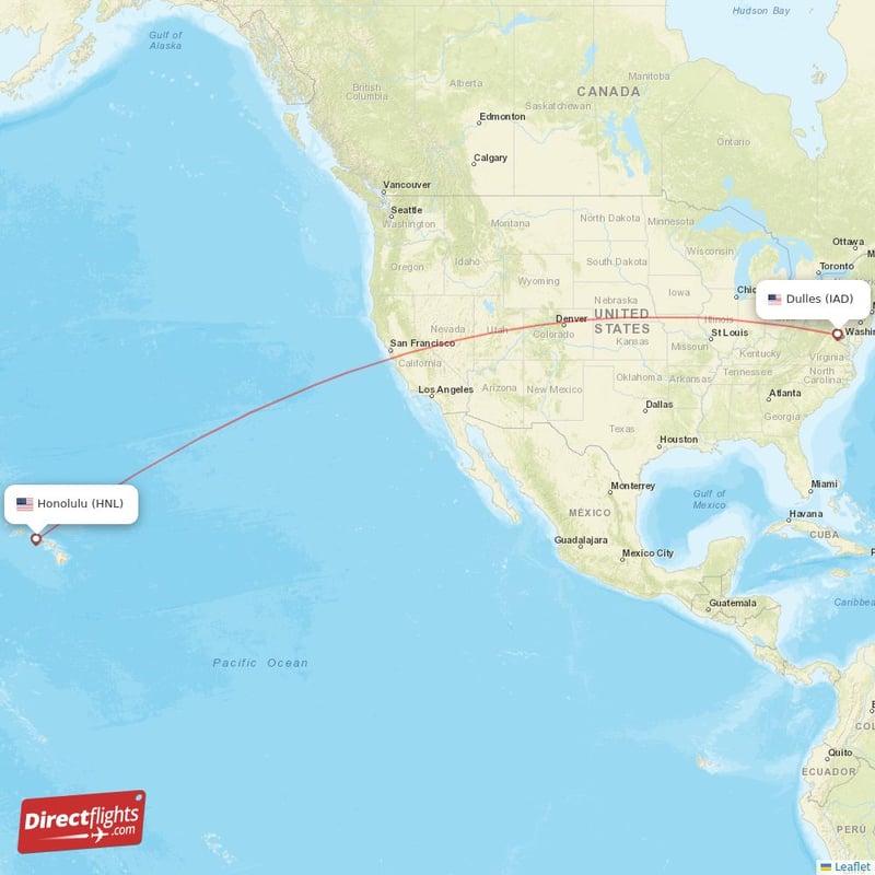 Direct flights from Dulles to Honolulu, IAD to HNL non-stop - Directflights.com