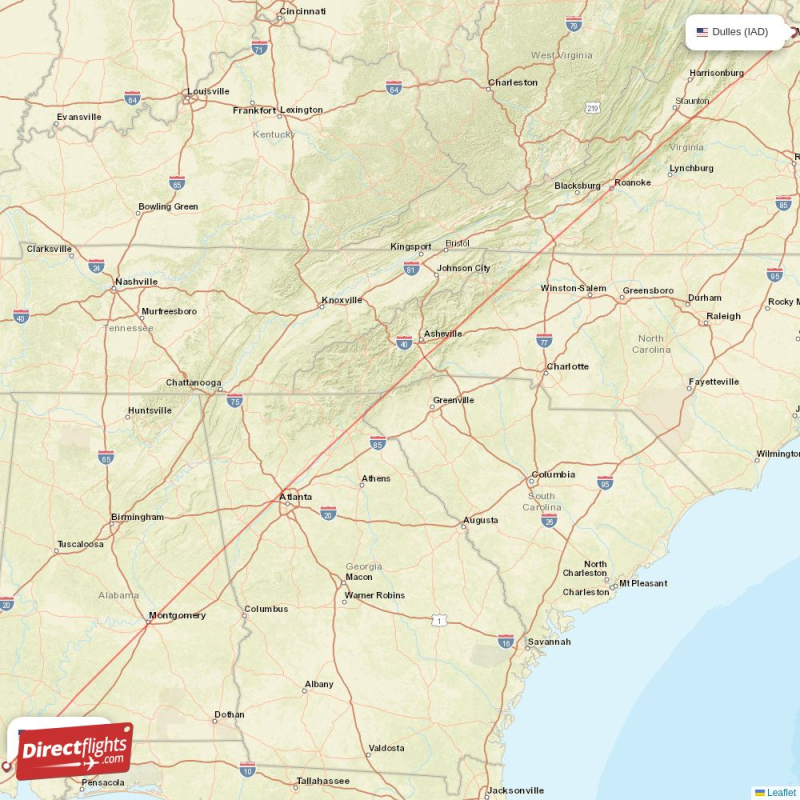 Direct flights from Dulles to Mobile (IAD-MOB) - Directflights.com