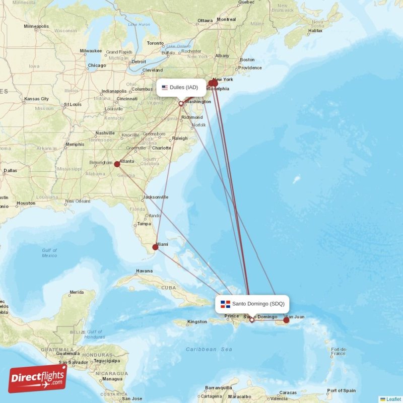 Direct flights from Dulles to Santo Domingo, IAD to SDQ non-stop ...