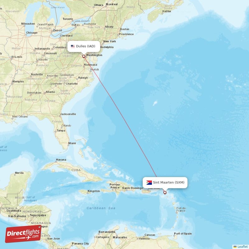Direct flights from Dulles to Sint Maarten, IAD to SXM non-stop - Directflights.com