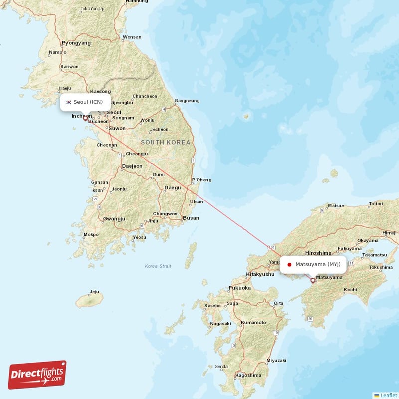 Direct flights from Seoul to Matsuyama, ICN to MYJ non-stop ...