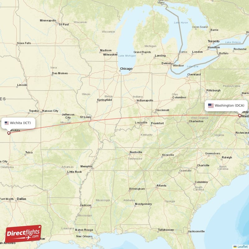 Direct flights from Wichita to Washington, ICT to DCA non-stop ...