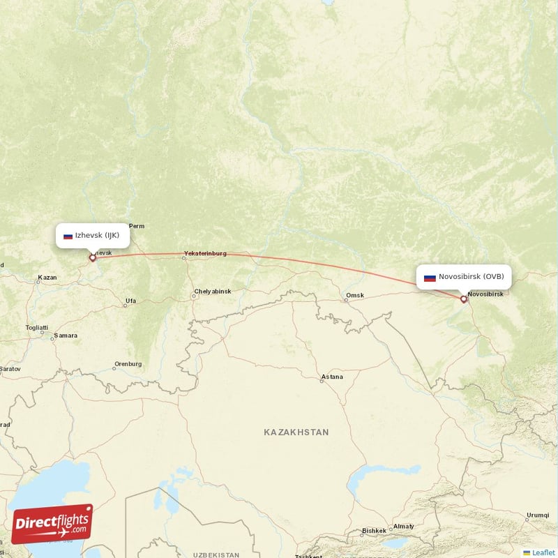 Direct flights from Izhevsk to Novosibirsk, IJK to OVB non-stop ...