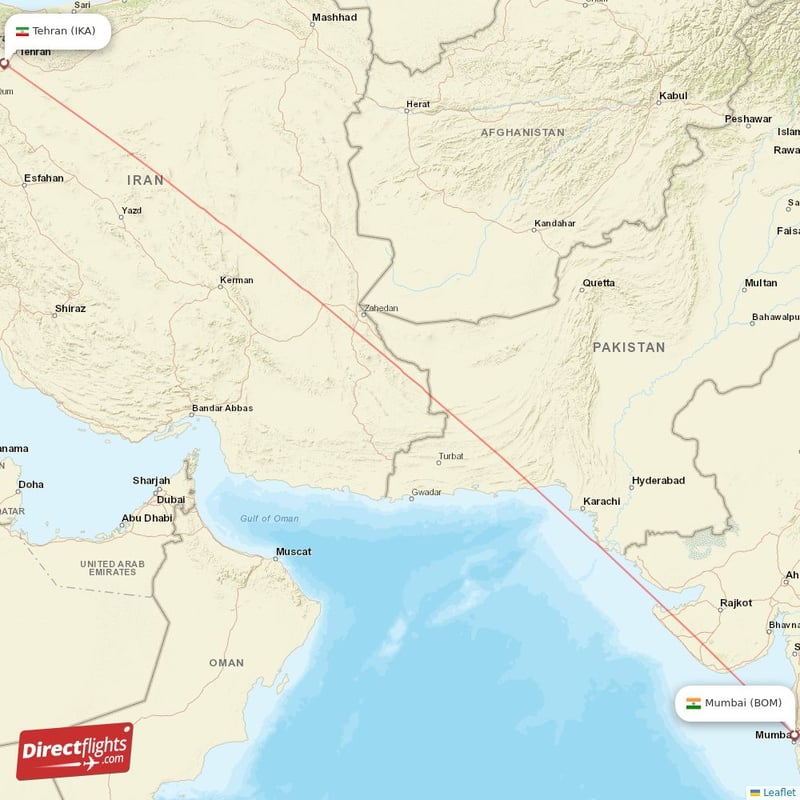 Direct flights from Tehran to Mumbai, IKA to BOM non-stop - Directflights.com