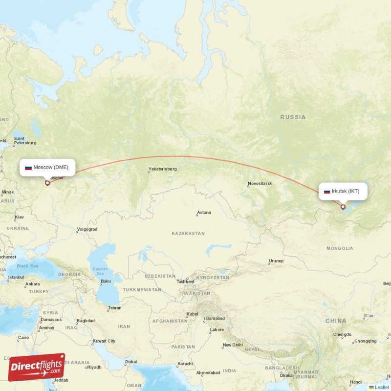 Direct flights from Irkutsk to Moscow, IKT to DME non-stop - Directflights.com