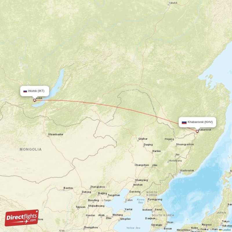 Direct flights from Irkutsk to Khabarovsk, IKT to KHV non-stop ...
