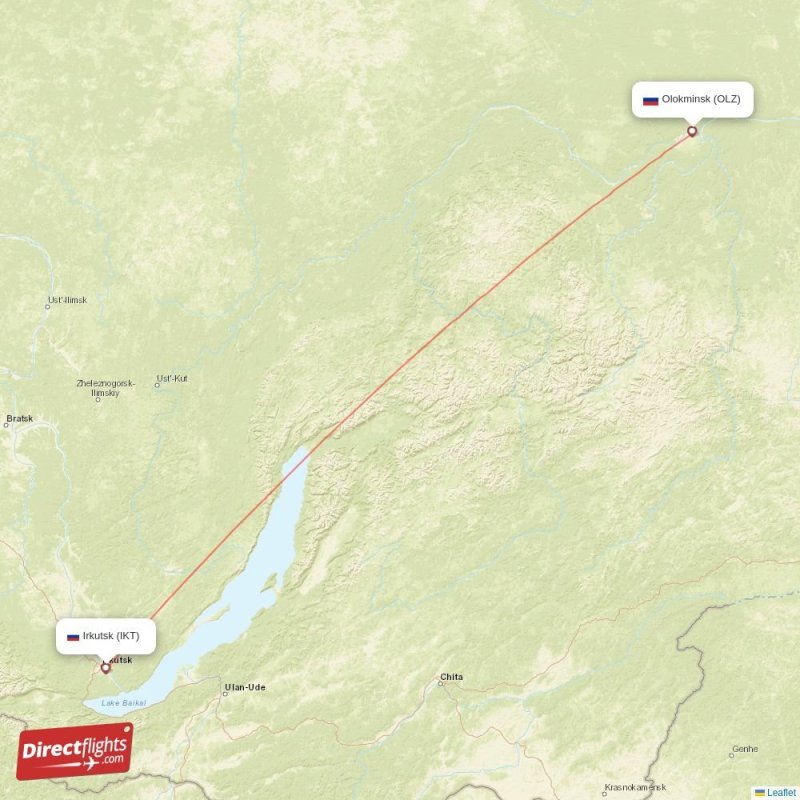 Direct flights from Irkutsk to Olokminsk, IKT to OLZ non-stop ...