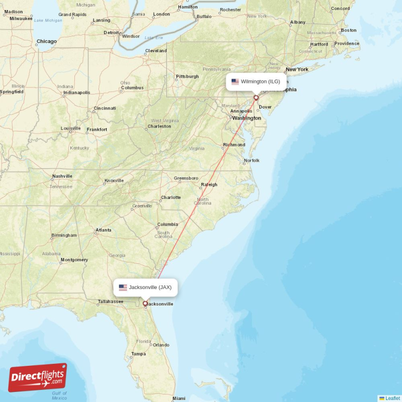 Direct flights from Wilmington to Jacksonville (ILG-JAX ...