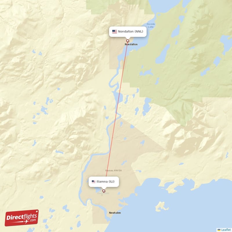 Direct flights from Iliamna to Nondalton, ILI to NNL non-stop ...