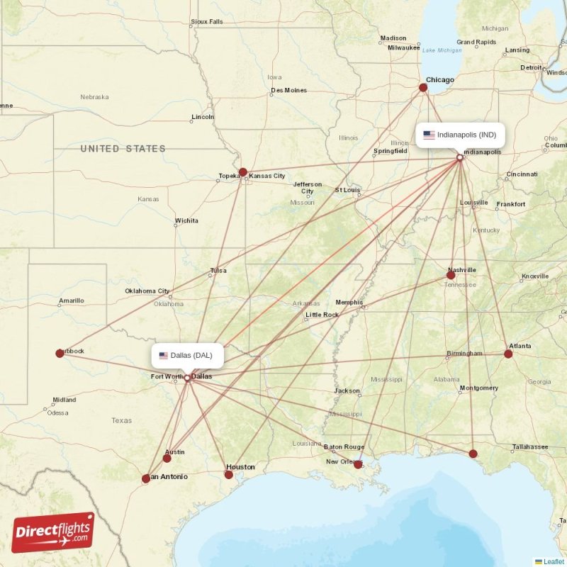 Direct flights from Indianapolis to Dallas, IND to DAL non-stop ...