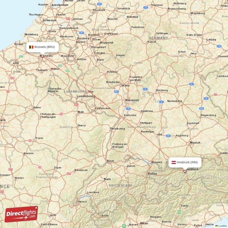 Direct flights from Innsbruck to Brussels (INN-BRU) - Directflights.com