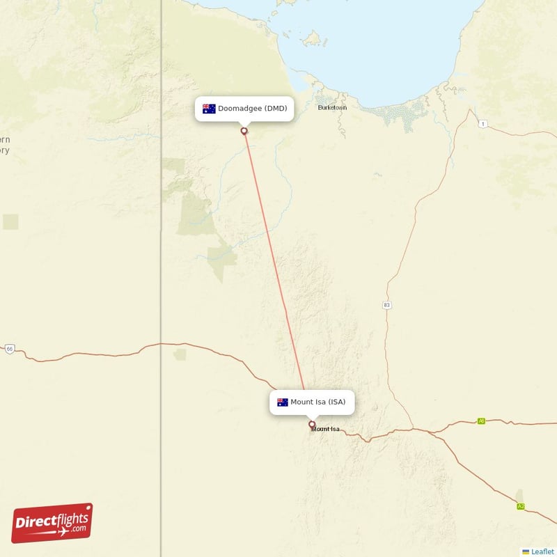 Direct flights from Mount Isa to Doomadgee, ISA to DMD non-stop ...