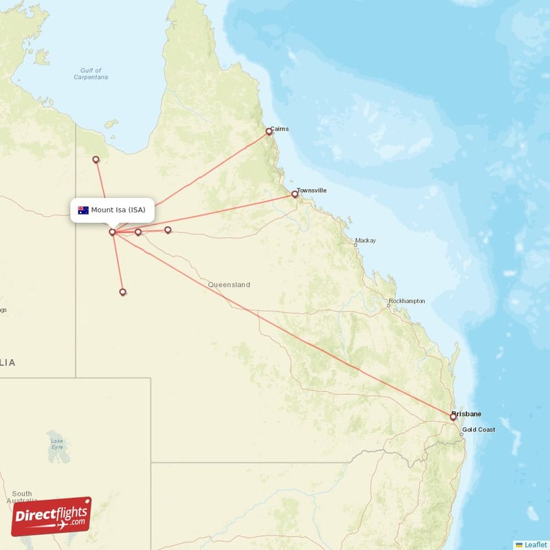 Direct flights to Mount Isa - ISA, Australia - Directflights.com
