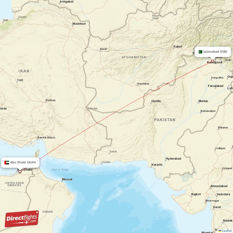 Direct flights from Islamabad to Abu Dhabi, ISB to AUH non-stop - Directflights.com