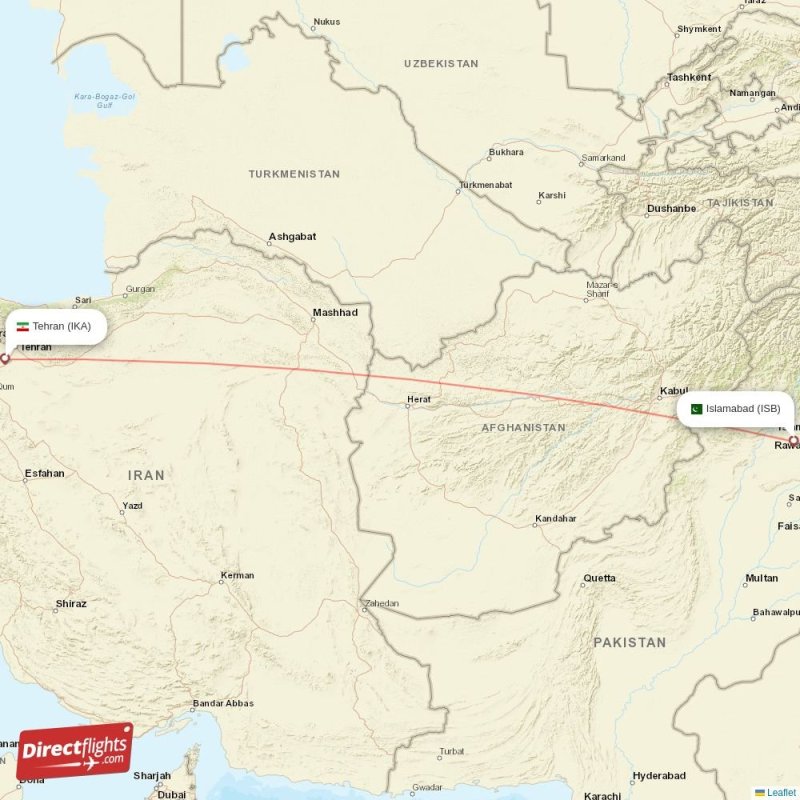 Direct flights from Islamabad to Tehran (ISB-IKA) - Directflights.com