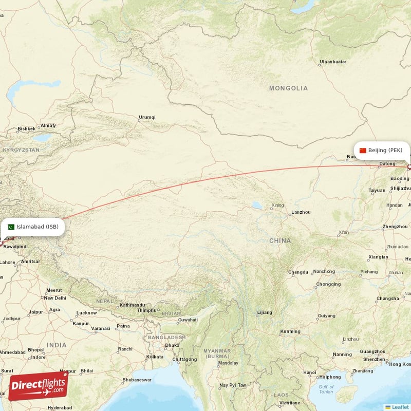 Direct flights from Islamabad to Beijing, ISB to PEK non-stop - Directflights.com