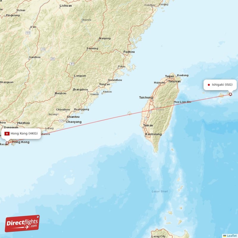 Direct flights from Ishigaki to Hong Kong, ISG to HKG non-stop - Directflights.com