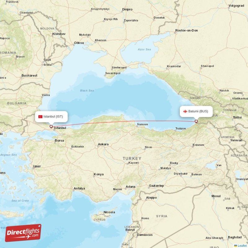 Direct flights from Istanbul to Batumi, IST to BUS non-stop ...