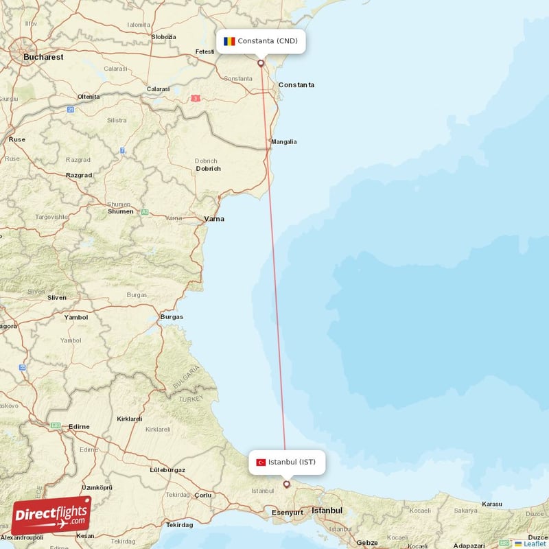 Direct flights from Istanbul to Constanta, IST to CND non-stop - Directflights.com