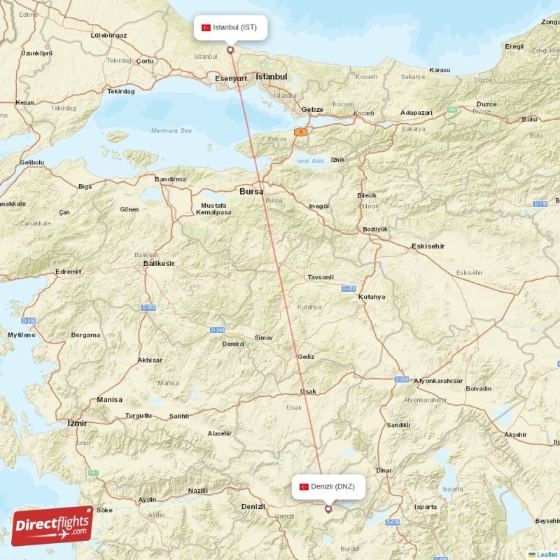 Direct flights from Istanbul to Denizli, IST to DNZ non-stop ...