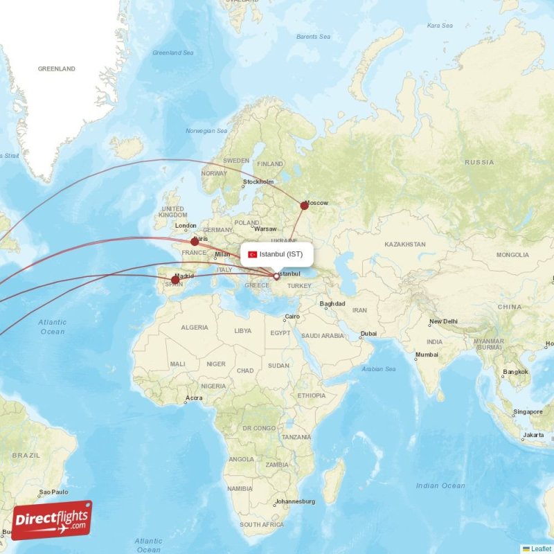 Direct flights from Istanbul to Havana (IST-HAV) - Directflights.com