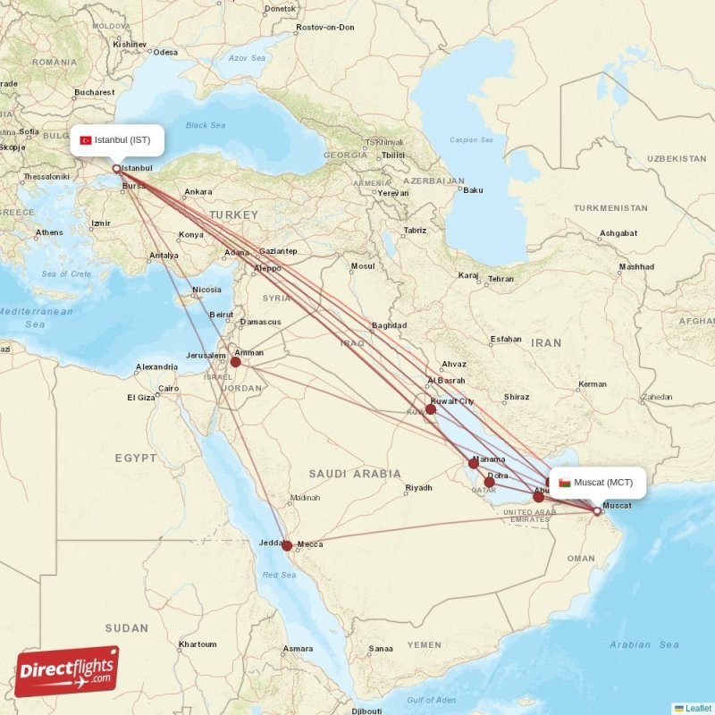 Direct flights from Istanbul to Muscat, IST to MCT non-stop ...
