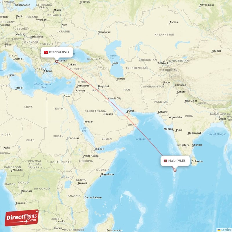 Direct flights from Istanbul to Male, IST to MLE non-stop - Directflights.com