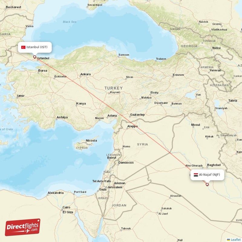 Direct flights from Istanbul to Al-Najaf, IST to NJF non-stop - Directflights.com