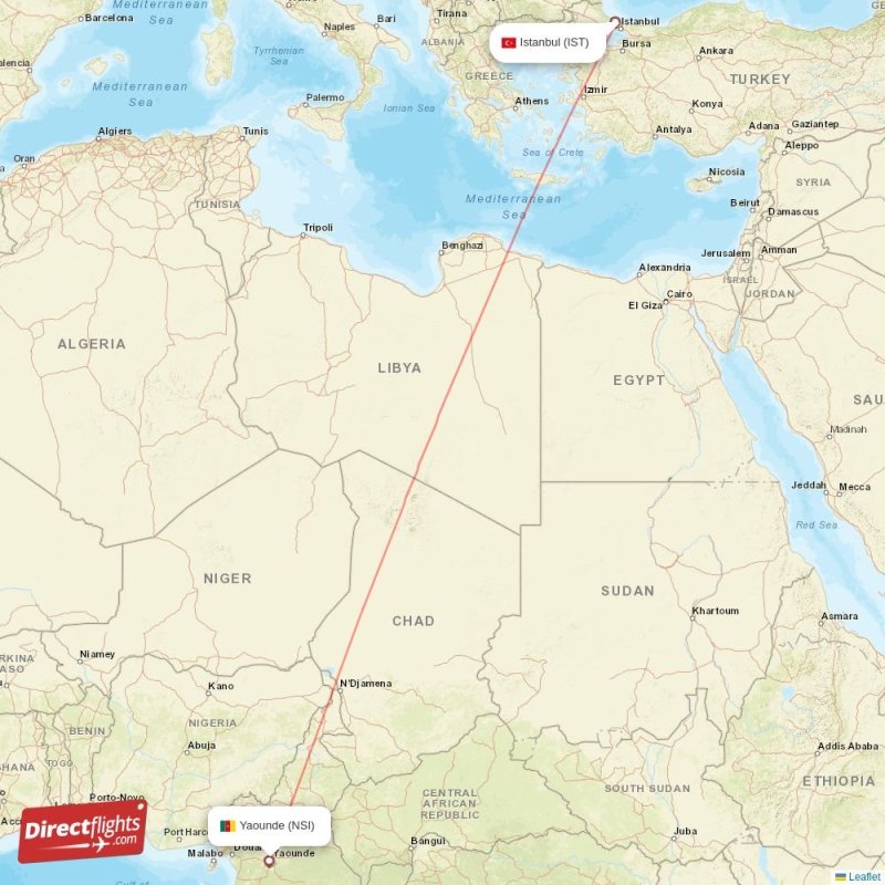 Direct flights from Istanbul to Yaounde, IST to NSI non-stop ...