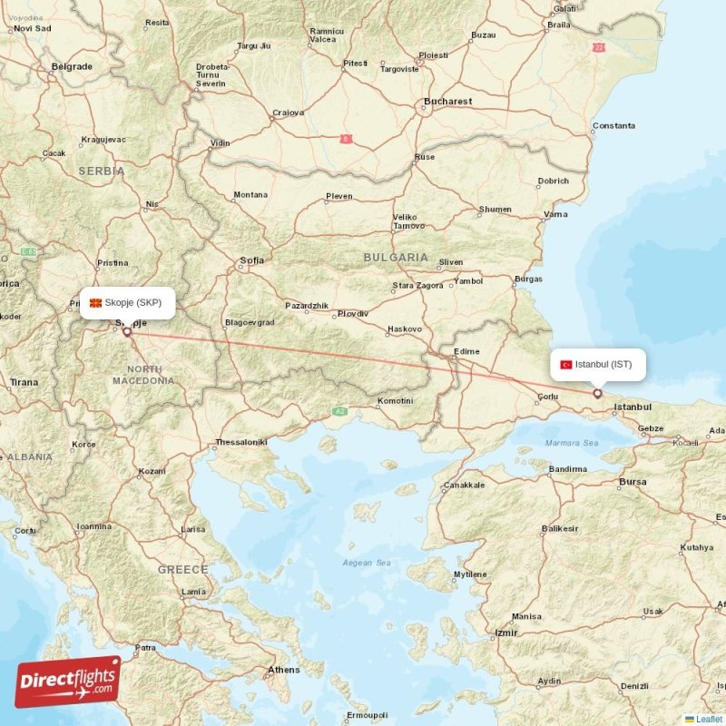Direct flights from Istanbul to Skopje, IST to SKP non-stop ...