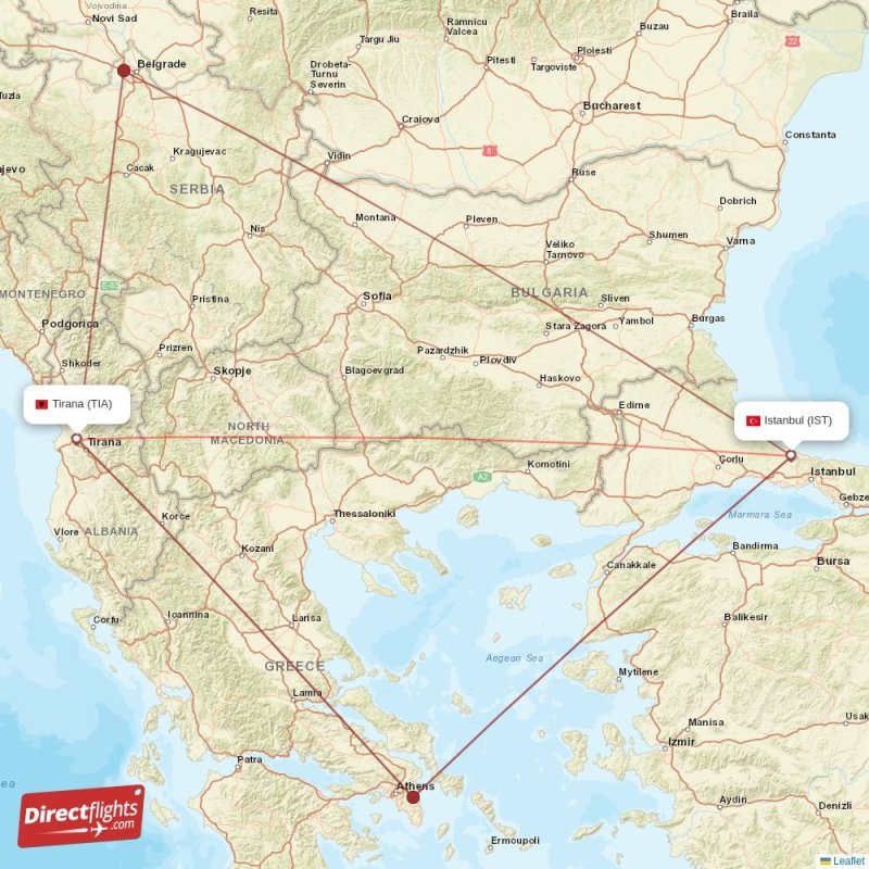 Direct flights from Istanbul to Tirana, IST to TIA non-stop ...