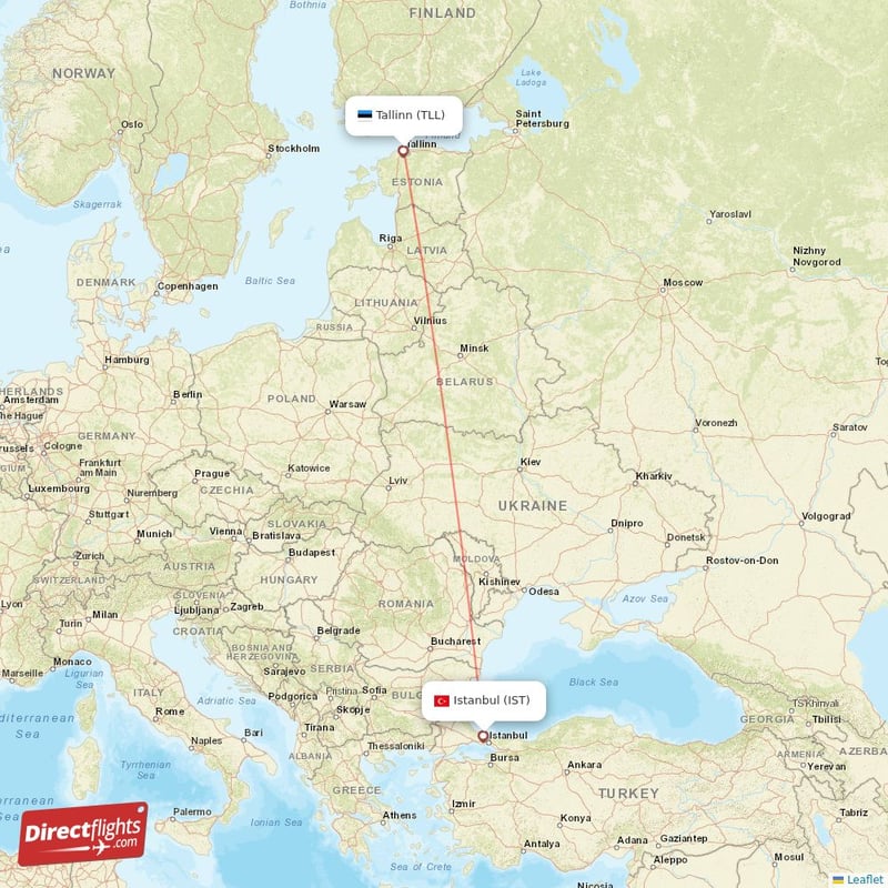 Direct flights from Istanbul to Tallinn, IST to TLL non-stop - Directflights.com