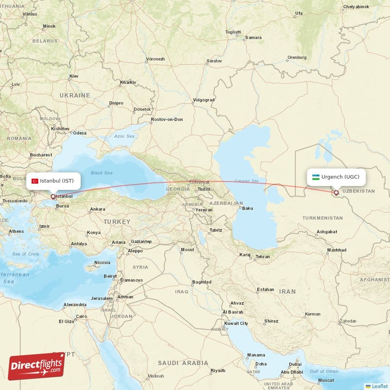 Direct flights from Istanbul to Urgench, IST to UGC non-stop ...