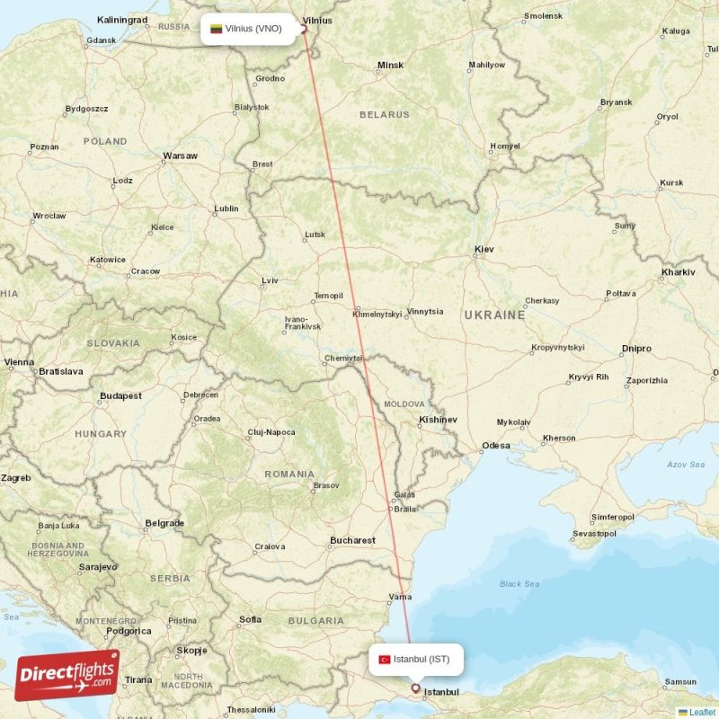 Direct flights from Istanbul to Vilnius, IST to VNO non-stop ...
