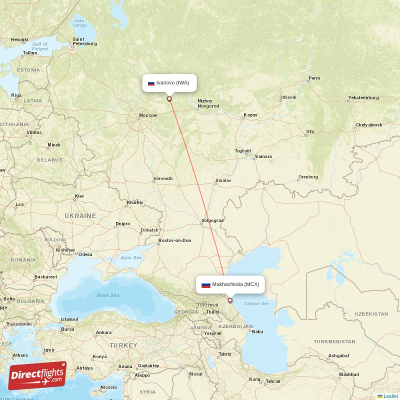 Direct flights from Ivanovo to Makhachkala (IWA-MCX) - Directflights.com