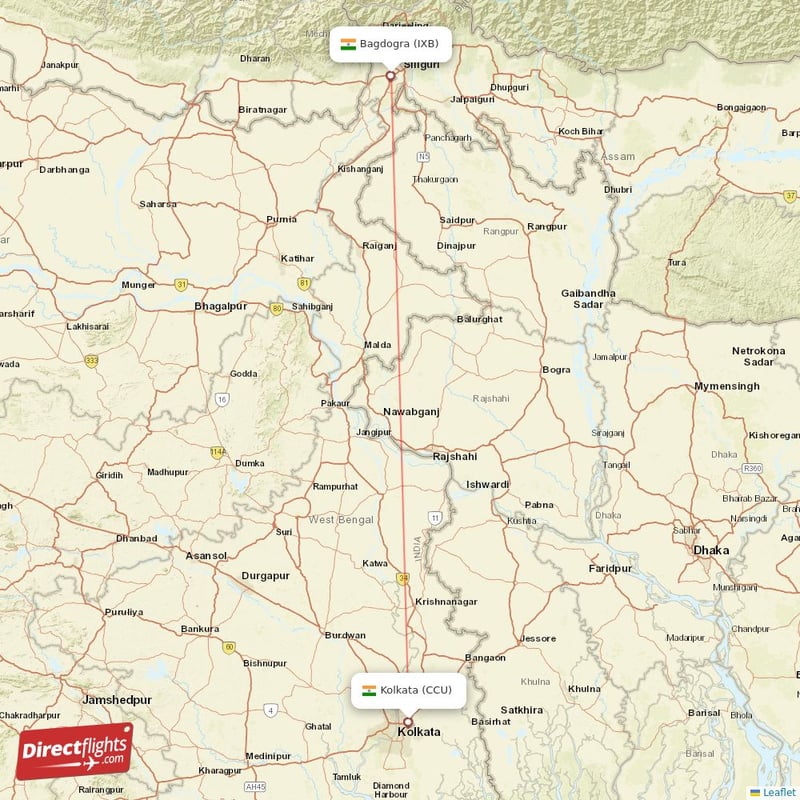 Direct flights from Bagdogra to Kolkata, IXB to CCU non-stop ...
