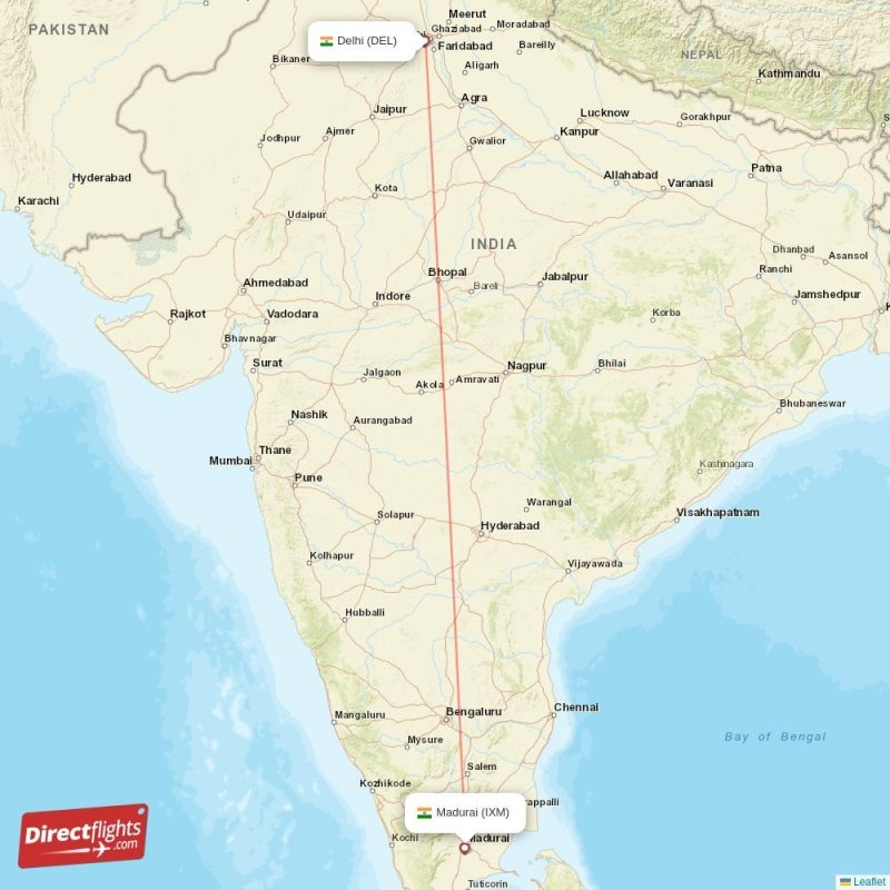 Direct flights from Madurai to Delhi (IXM-DEL) - Directflights.com