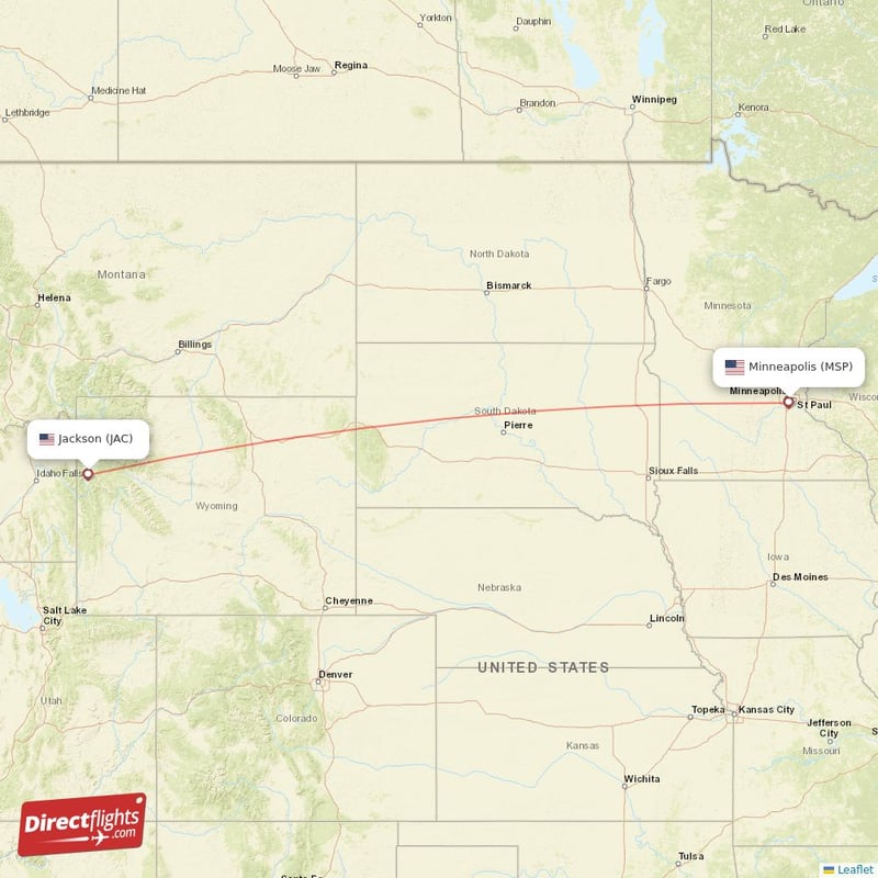 Direct flights from Jackson to Minneapolis, JAC to MSP non-stop - Directflights.com