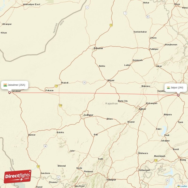 Direct flights from Jaipur to Jaisalmer, JAI to JSA non-stop ...