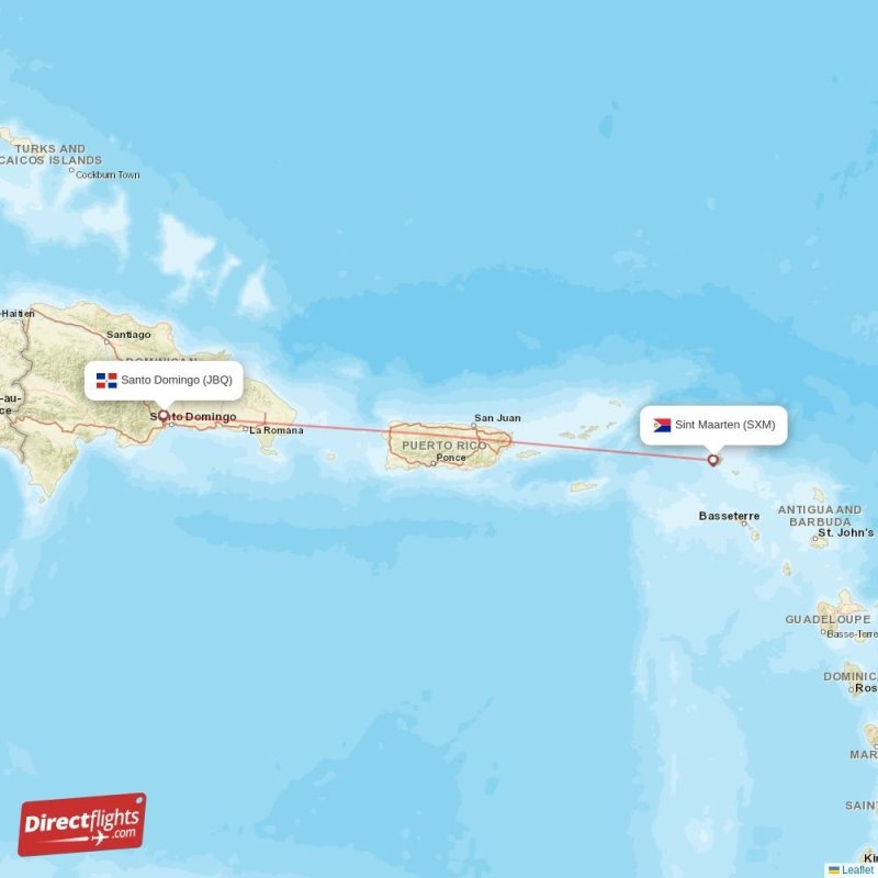 Direct flights from Santo Domingo to Sint Maarten, JBQ to SXM non-stop ...