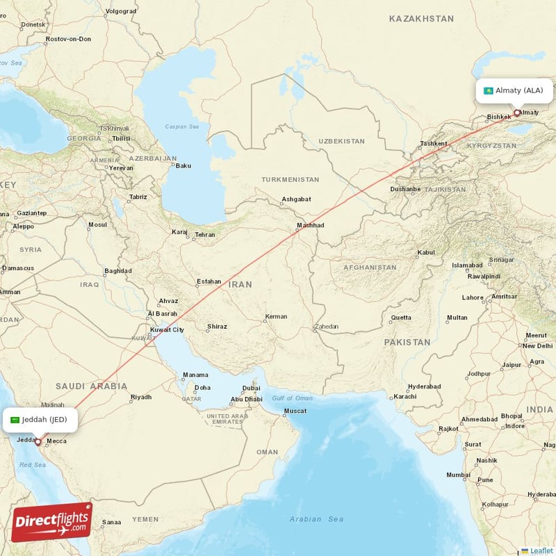 Direct flights from Jeddah to Almaty, JED to ALA non-stop ...