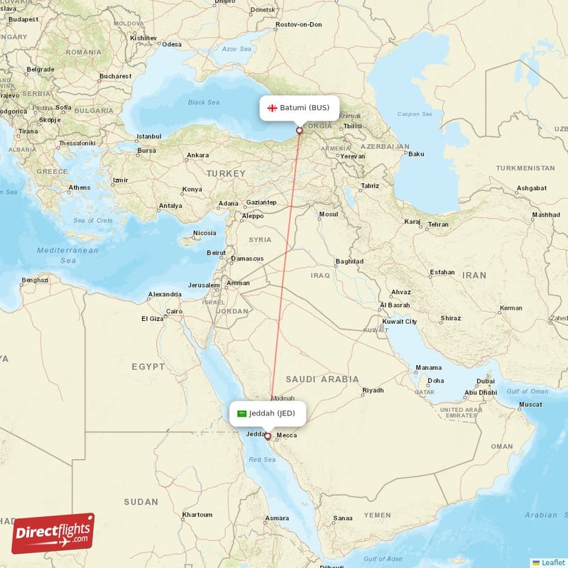 Direct flights from Jeddah to Batumi, JED to BUS non-stop ...